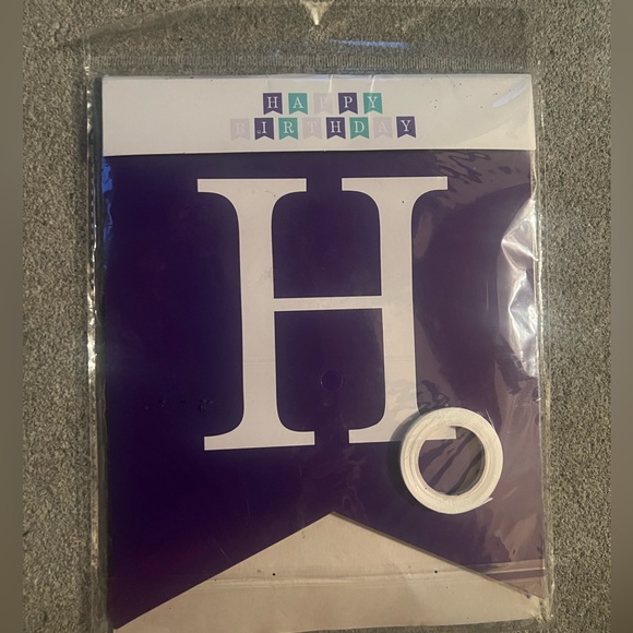 Party Supplies | Happy Birthday Banner Still In Package Dark Purple ...